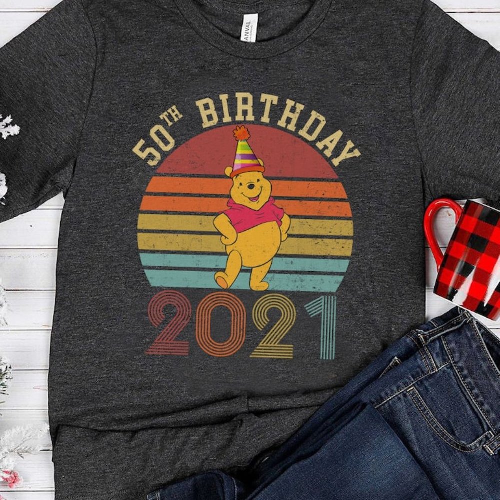 Vintage Pooh 50 Years Old Shirt, Disney Birthday, Poo… - Gem